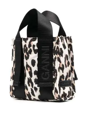 GANNI Leopard-print Tote Bag