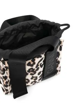 GANNI Leopard-print Tote Bag
