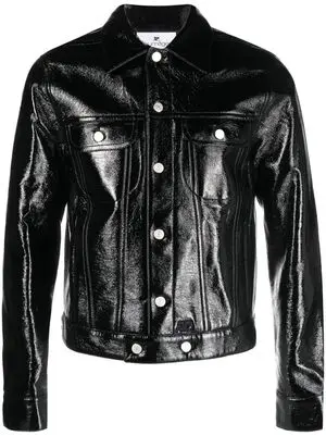 COURREGES High-shine Leather Jacket - Black