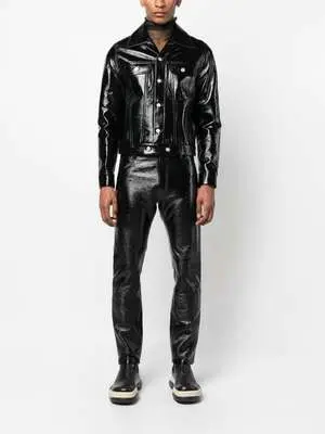 COURREGES High-shine Leather Jacket - Black