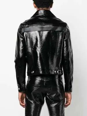 COURREGES High-shine Leather Jacket - Black