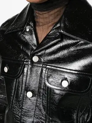 COURREGES High-shine Leather Jacket - Black