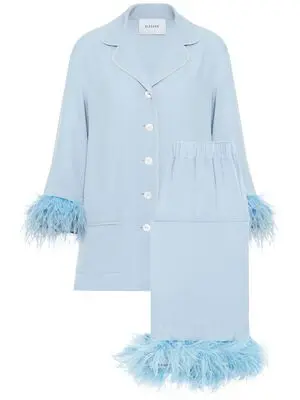 Sleeper Feather-trim Pyjamas Blue