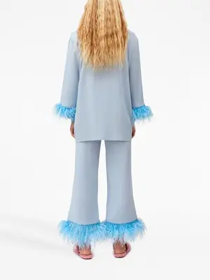Sleeper Feather-trim Pyjamas - Blue