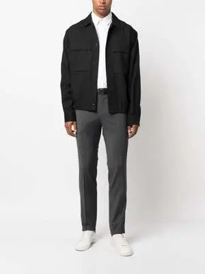 PT TORINO Mid-rise Tapered Trousers - Grey