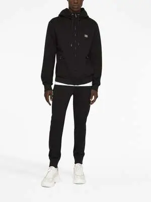 Dolce & Gabbana Logo Plaque Zip-up Hoodie - Blue