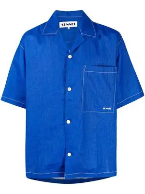 Sunnei Cuban Collar Linen Shirt