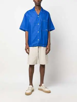 Sunnei Cuban Collar Linen Shirt