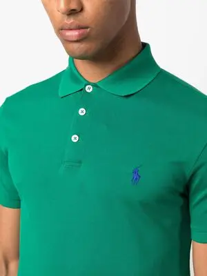 Polo Ralph Lauren Stretch Cotton Polo Shirt With Pony Motif - Green