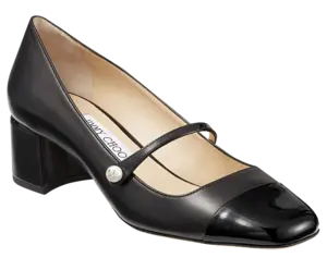 JIMMY CHOO Elisa 45 Nappa And Patent Leather Pumps - Black