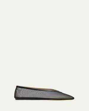 Le Monde Beryl Luna Mesh Ballerina Flats - Black