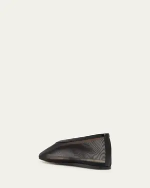 Le Monde Beryl Luna Mesh Ballerina Flats - Black