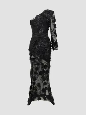 ZHIVAGO I Found Love One-shoulder Gown - Black