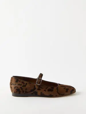 Le Monde Beryl Le Monde Béryl - Leopard-print Pony-hair Mary Jane Flats - Womens - Leopard - Leopard