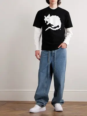 STRAY RATS Pixel Rat Logo-print Cotton-jersey T-shirt S