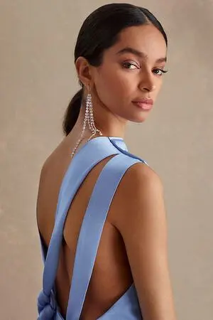 Significant Other Lana Cowl-neck Tie-back Maxi Dress - Blue