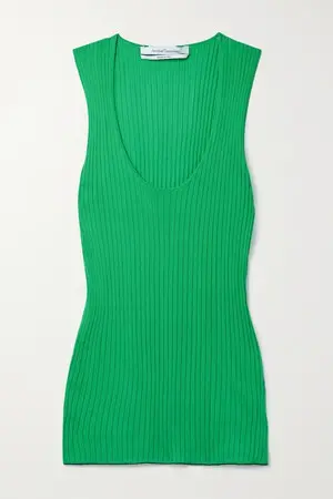 Another Tomorrow Ribbed-knit Tank