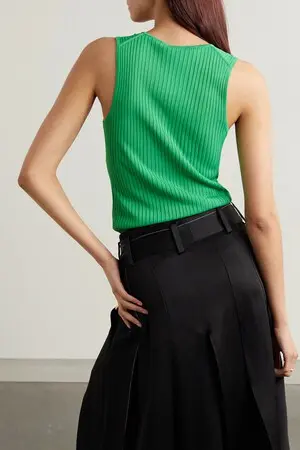 Another Tomorrow Ribbed-knit Tank