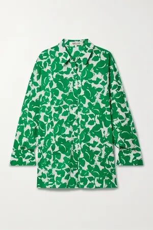 Diane Von Furstenberg Caleb Oversized Printed Cotton-blend Shirt