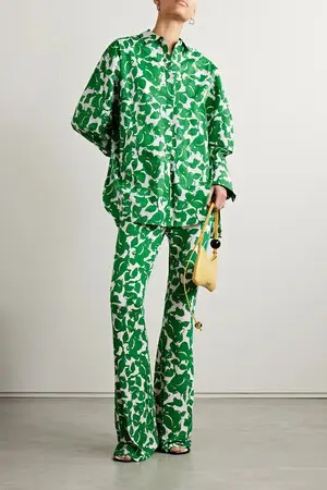 Diane Von Furstenberg Caleb Oversized Printed Cotton-blend Shirt