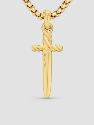 David Yurman Petrvs Dagger Amulet In 18k With Diamonds, 31.5mm