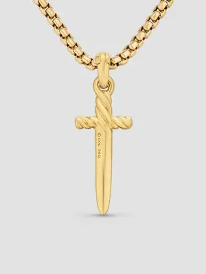 David Yurman Petrvs Dagger Amulet In 18k With Diamonds, 31.5mm