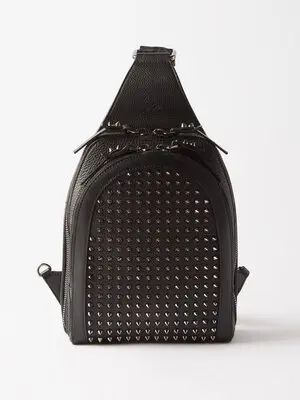 CHRISTIAN LOUBOUTIN Christian Louboutin - Loubifunk Spiked Leather Backpack - Mens - Black - Black
