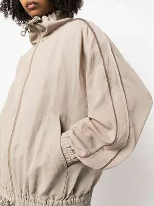 Brunello Cucinelli Monili-embellished Cotton Track Jacket