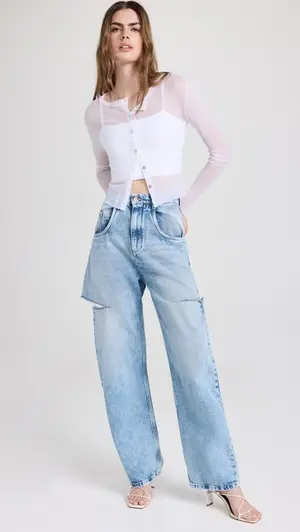 MAISON MARGIELA Denim Jeans With Cutout Detail - Blue