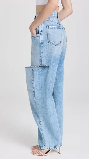 MAISON MARGIELA Denim Jeans With Cutout Detail - Blue