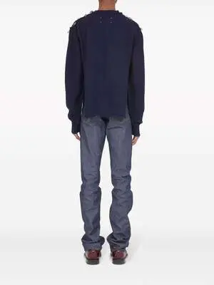 MAISON MARGIELA Cut-out Intarsia-knit Jumper - Blue