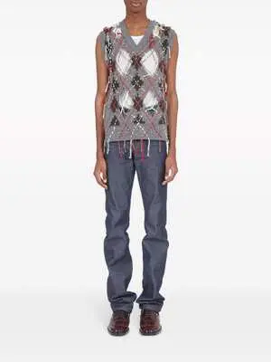MAISON MARGIELA Cut-out Intarsia Knit Vest