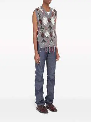 MAISON MARGIELA Cut-out Intarsia Knit Vest