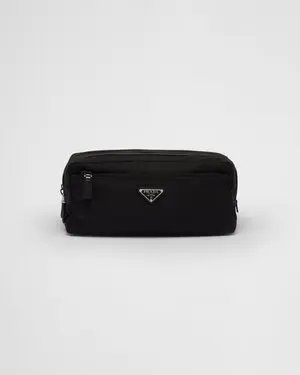 Prada Re-nylon And Saffiano Leather Travel Pouch - Black
