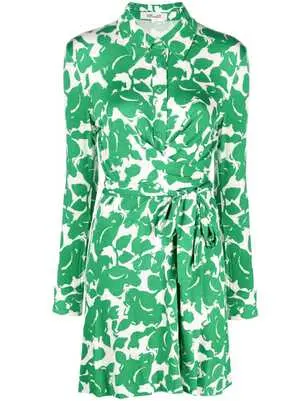 Diane Von Furstenberg Didi Floral-print Shirtdress - Green