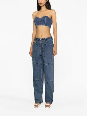 MONOT Denim Bandeau Top