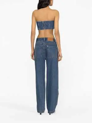 MONOT Denim Bandeau Top