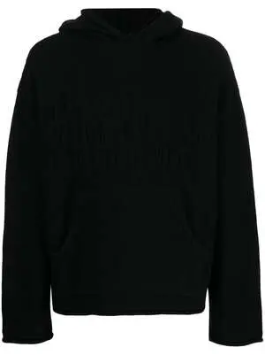 MAISON MARGIELA Number-motif Knitted Hoodie - Black