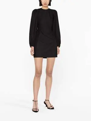 GANNI Open-back Organic Cotton Minidress - Black