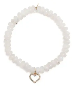 SYDNEY EVAN 14kt Yellow Gold Diamond And Moonstone Bracelet - White