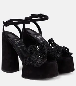 Black Lacey Sandals For Women