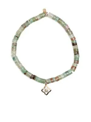 SYDNEY EVAN 14kt Yellow Gold Moroccan Flower Quartz Bracelet - Green