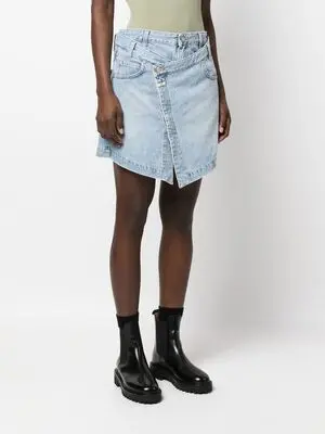 Closed Wrap-design Denim Miniskirt