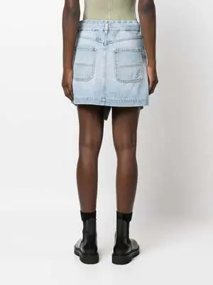 Closed Wrap-design Denim Miniskirt