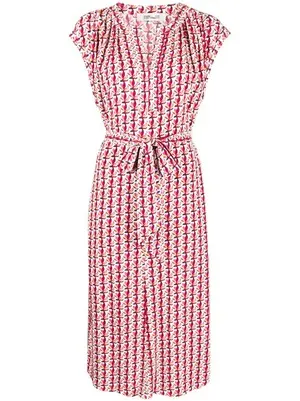 Diane Von Furstenberg Graphic-print Dress - White