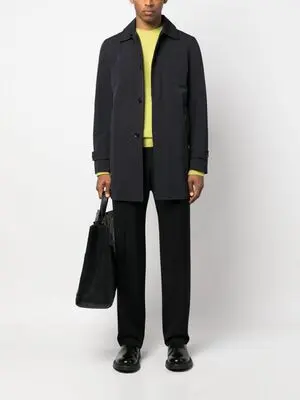 MOORER Classic-collar Trench Coat - Blue