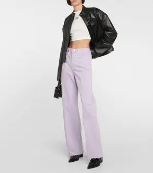 FRAME Le High 'n' Tight Wide-leg Jeans - Purple