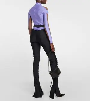 MUGLER Paneled Tulle Bodysuit