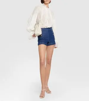 FRAME Sailor High-rise Denim Shorts