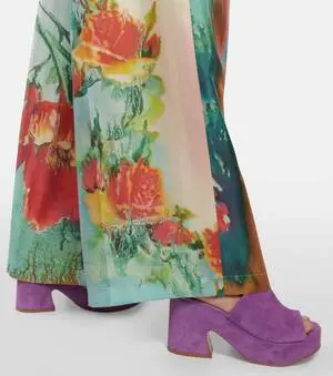 GIANVITO ROSSI Suede Platform Mules - Purple